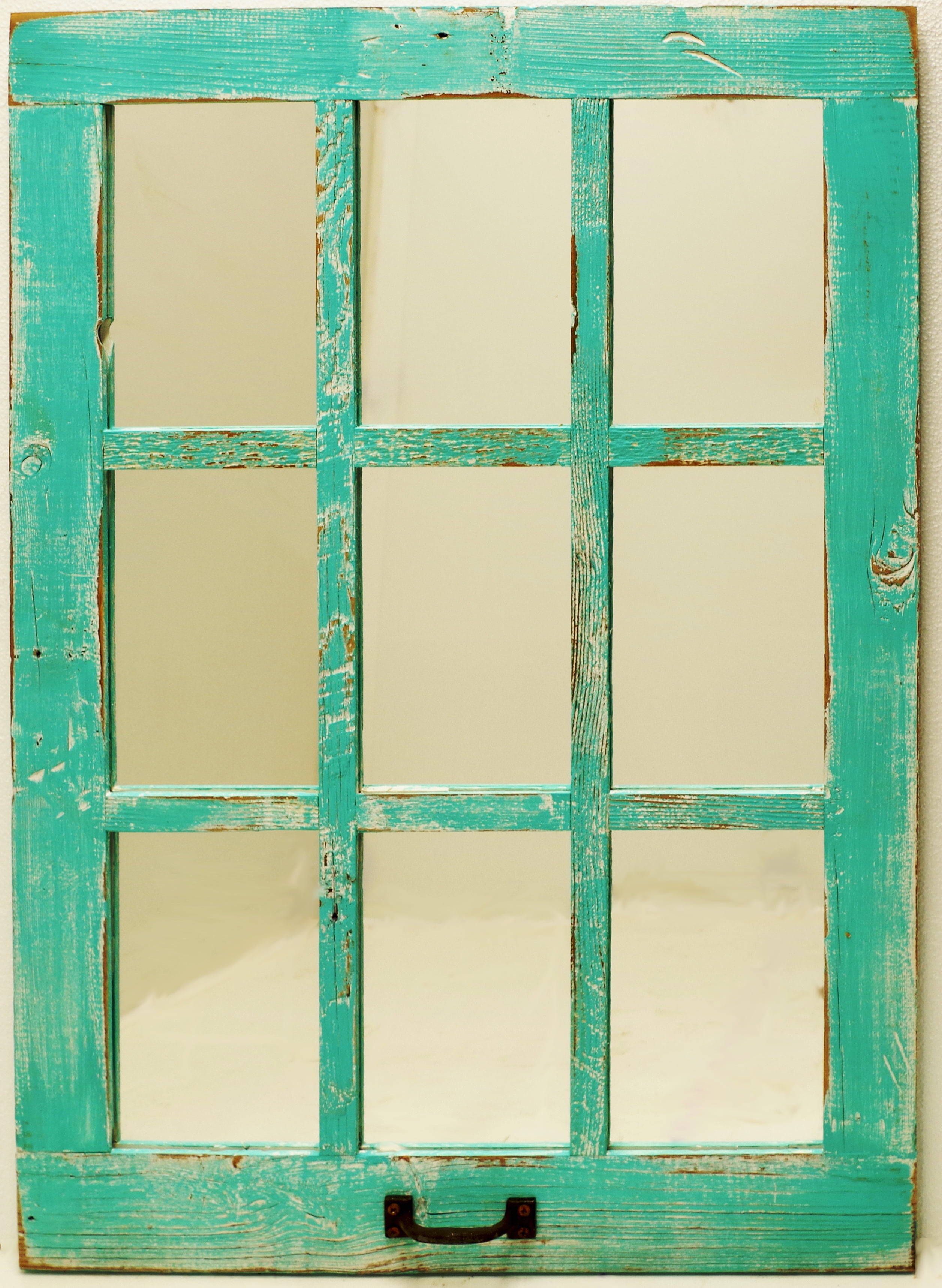 Rustic Barn Wood Window Pane Shaped Mirror, Homesteader Style 23.5"X33 ...