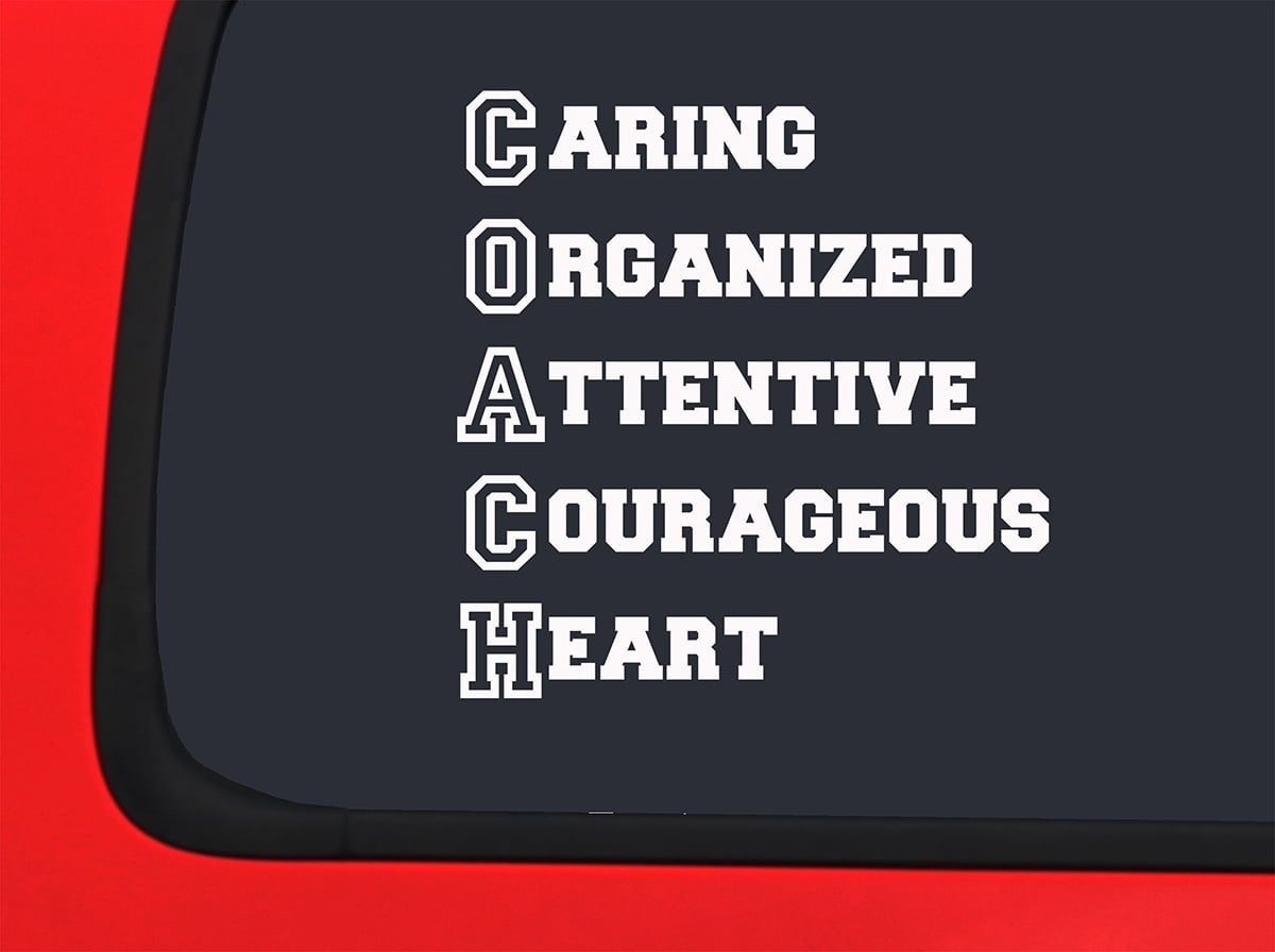 Car Sticker Caring Organized Attentive Courageous Heart Coach Team ...