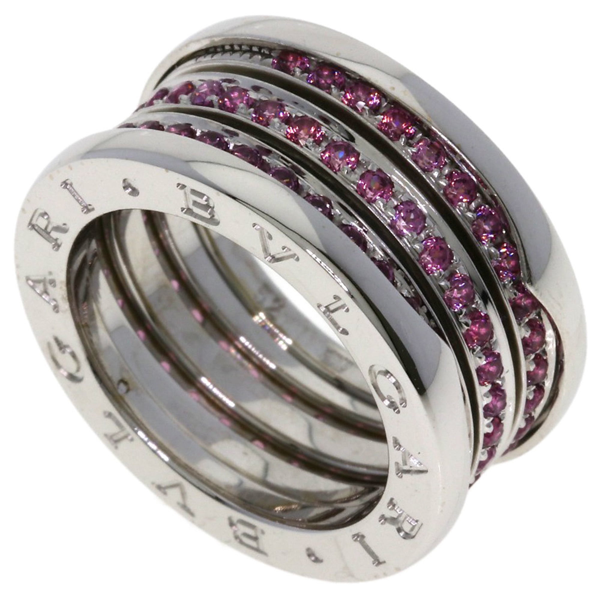 Pre-Owned BVLGARI B-zero1 4-Band Garnet #52 Ring in 18K White Gold for ...