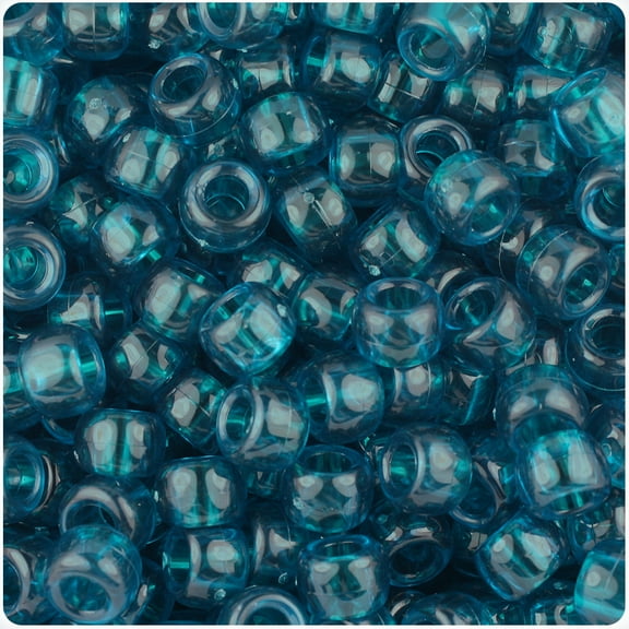 BeadTin Dark Amethyst Transparent 9mm Barrel Pony Beads (500pc ...