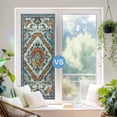Bohemia Flower Window Privacy Film, Retro Boho Ethnic Farmhouse Floral ...