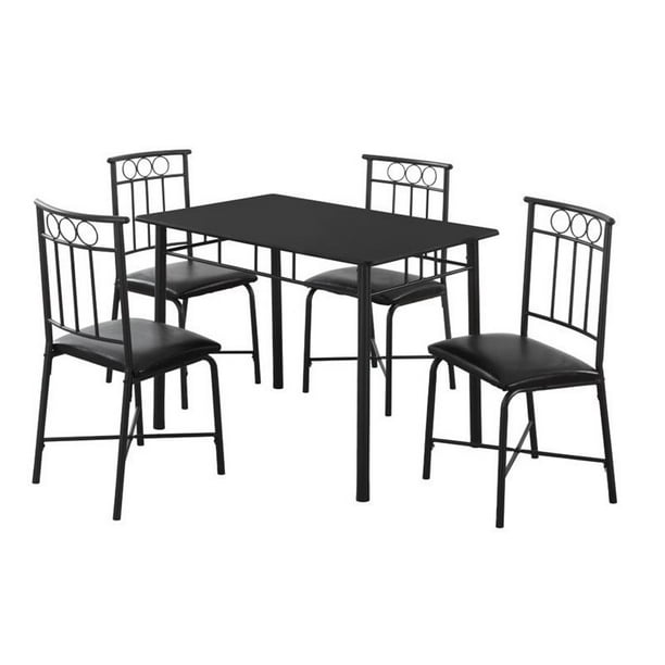 Monarch Dining Set 5Pcs Set / Black Metal And Top - Walmart.com ...