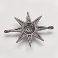 Brass Micro Pave Cubic Zirconia Links Star Gunmetal 31x24x3mm Hole: 2mm ...