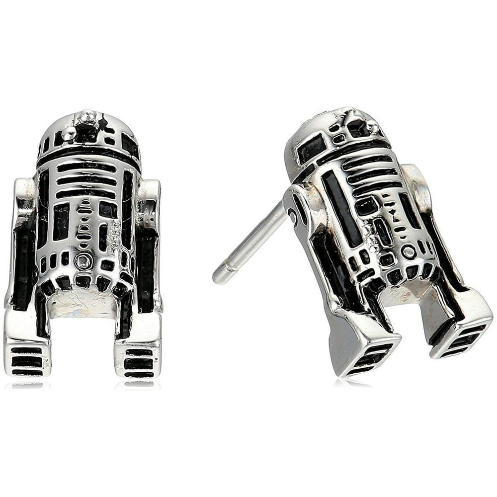 Star Wars - 925 Sterling Silver R2-D2 Stud Earrings - Walmart.com ...