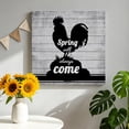 Black Rooster Canvas Wall Art for Living Room, Spring Will Always Come ...
