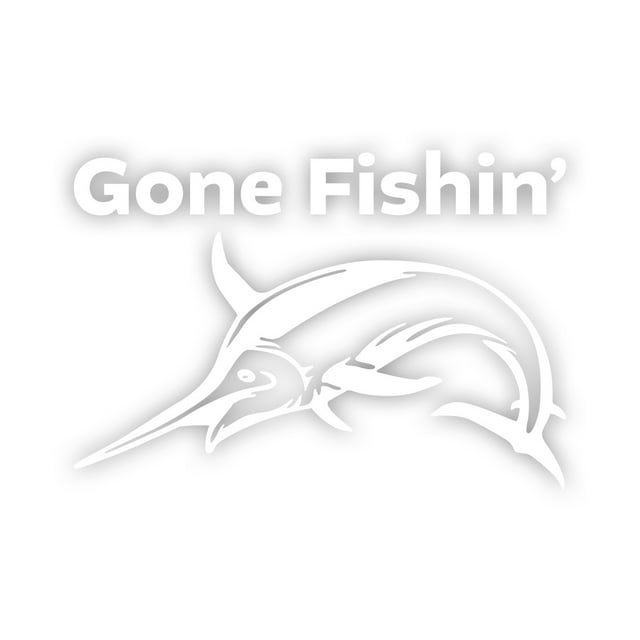 Gone Fishin’ Sticker Decal Die Cut - Self Adhesive Vinyl - Weatherproof - Made in USA - Many ...