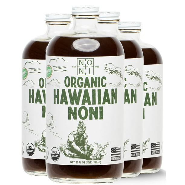 Healing Noni - Organic Hawaiian Noni Juice - 4 Pack of 32oz Glass ...