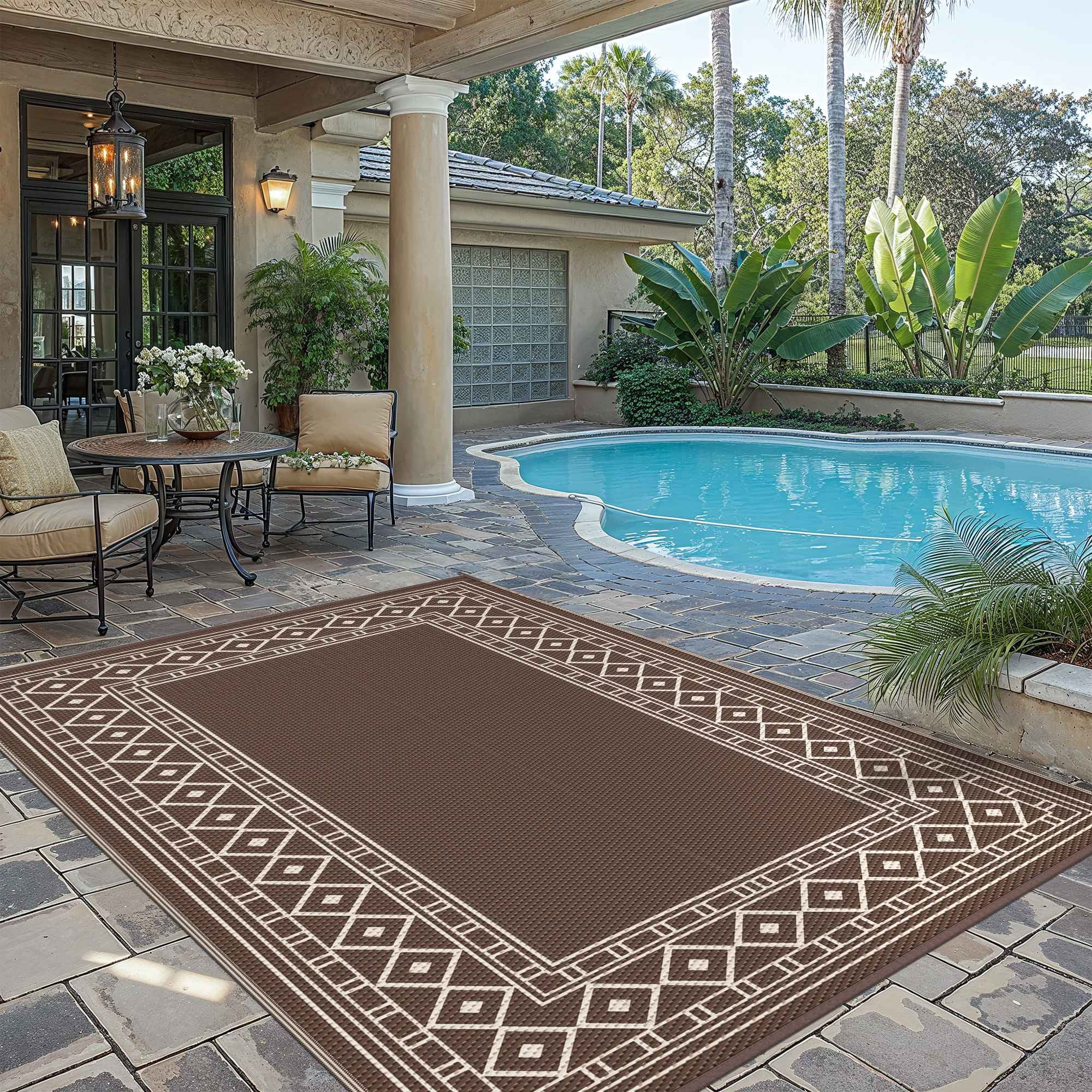 Click here for Deorab 9x12 Outdoor Rugs Waterproof Patio Reversib... prices