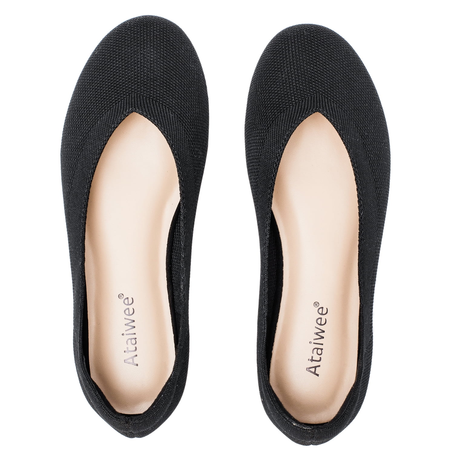 Ataiwee Women's Wide Width Flat Shoes，Plus Size Round Toe Slip on Wide ...