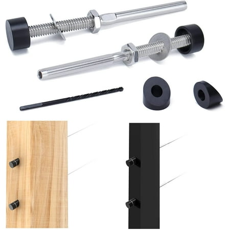 MUZATA 1/8" Cable Railing Kit Hand Swage Threaded Stud Tension Fitting ...
