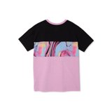 Justice Girls Colorblock Graphic Active T-Shirt, Sizes 5-18 & Plus ...