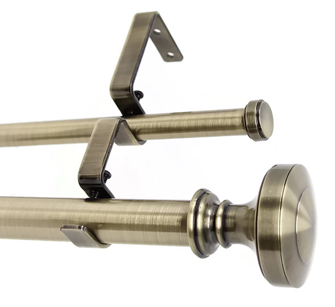 Urbanest Semplice Manhattan 1" 5/8" Double Drapery Curtain Window Rod ...