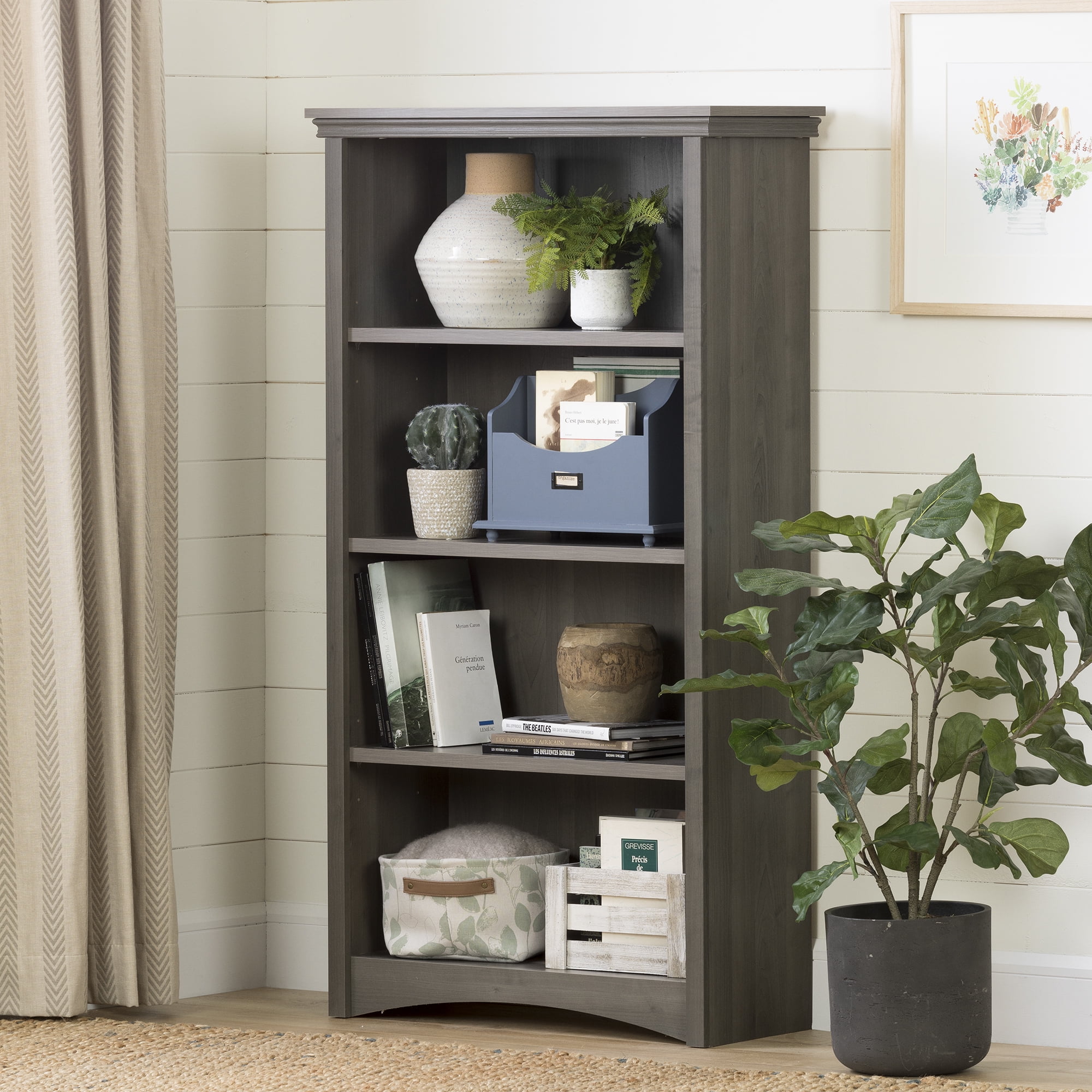 Click here for South Shore Gascony 4-Shelf Bookcase  In Gray Mapl... prices