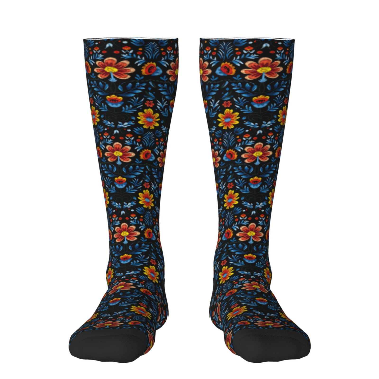 Fotbe Mexican Flower Calcetas Divertidas Estampadas para Hombre y Mujer ...