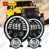 7 Inch LED Halo Headlights with Turn Signal Amber White DRL Compatible ...