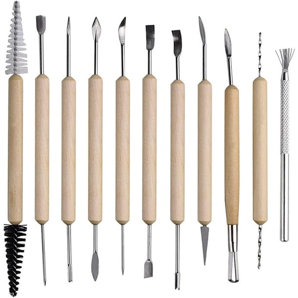 11 Pieces Pottery Tools, Modeling Tools Clay Tool Kit, Carving Tools ...