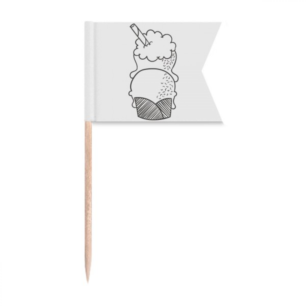Black Outline Biscuits Ice Toothpick Flags Labeling Marking for Party ... Black Outline Biscuits Ice Toothpick Flags Labeling Marking for Party ...
