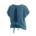 Womens Backless Cut-Out Tops Bow Tie Open Back Tshirts 2026 Summer ...