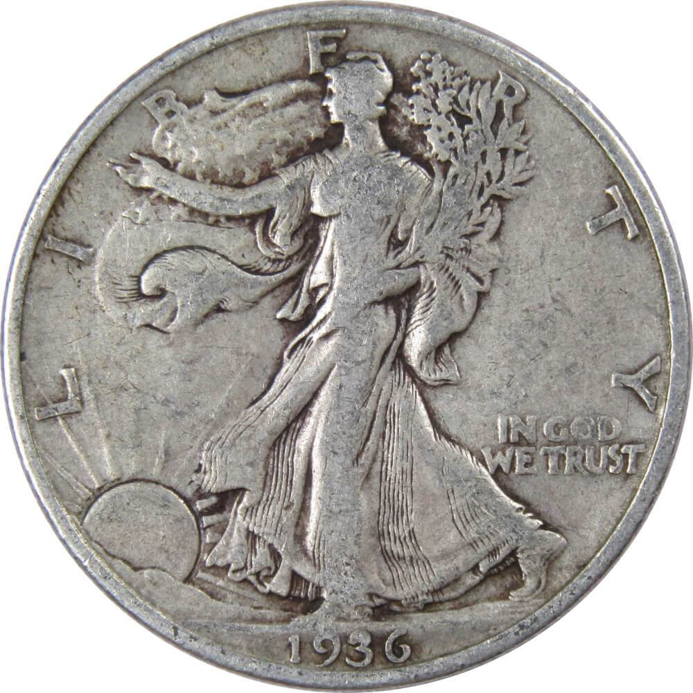 1936 Liberty Walking Half Dollar F Fine 90% Silver 50c US Coin ...