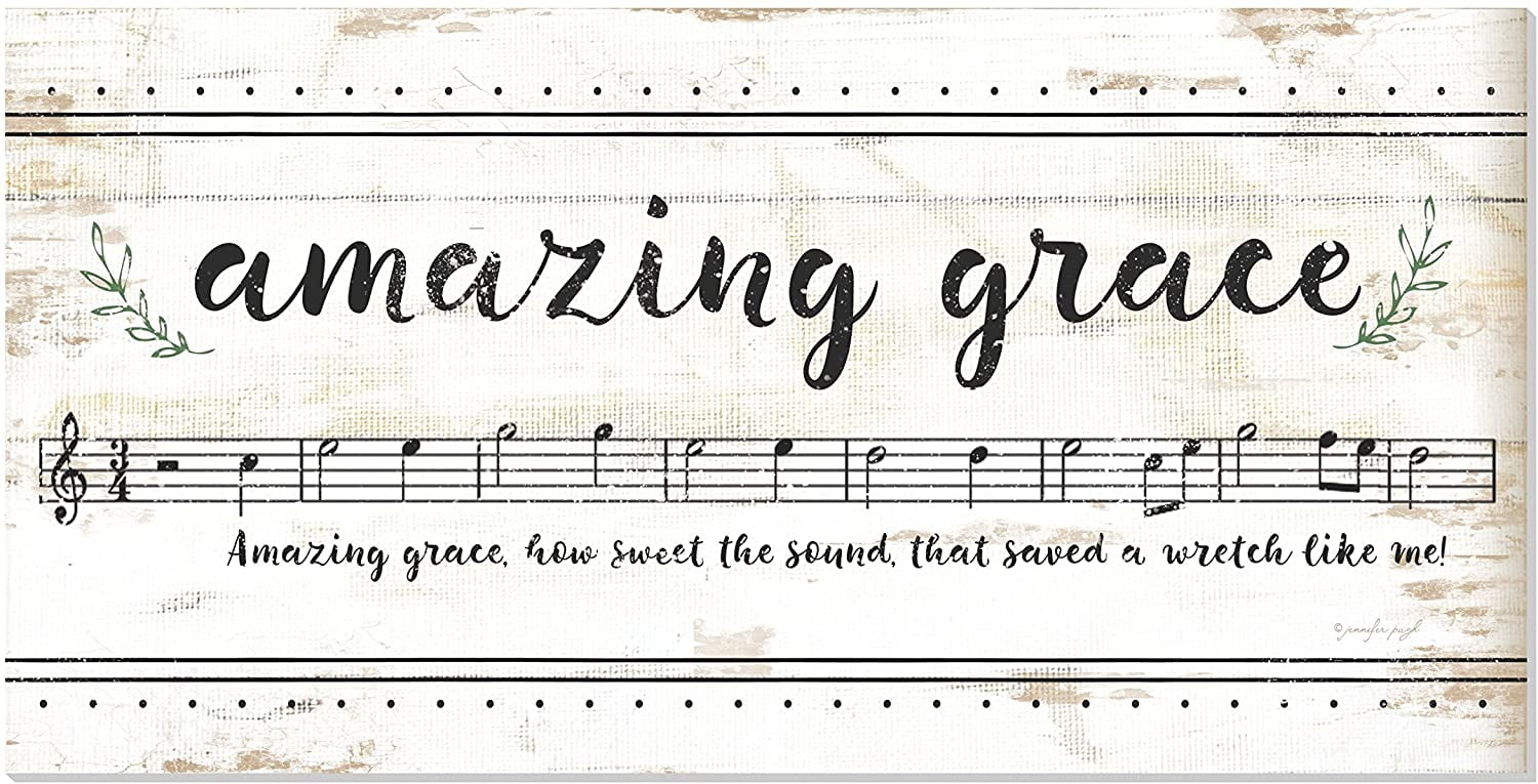 Amazing Grace How Sweet The Sound Music Notes Wood Wall Sign - Walmart.com