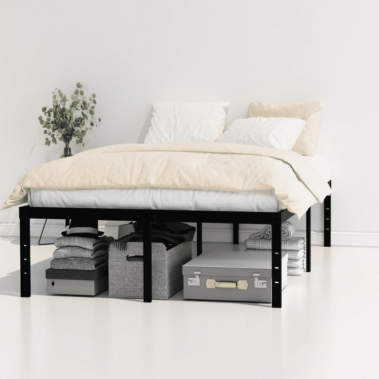 Maenizi 20 Heavy Duty Queen Bed Frame Supports up to 3000 lbs Easy Assembly Noise Free Black Walmart