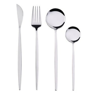 20 Piece Titanium Black and Gold Plated Stainless Steel Flatware Set ...