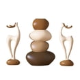 Deer Figurine Statues Stacked Stone Flower Vase Small Sculptures ...