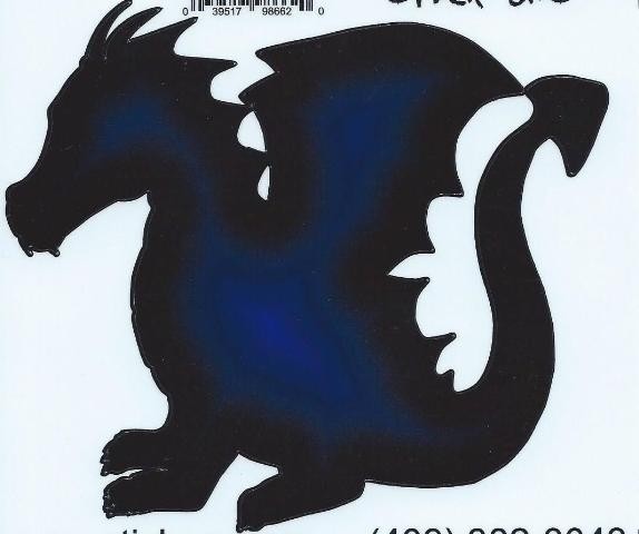 5"x4.5" Blue Dragon Silhouette Bumper Sticker Decal Car Window Stickers ...