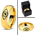 Tungsten Looking Seeing Eye Band Ring 7mm Men Women Comfort Fit 18k ...