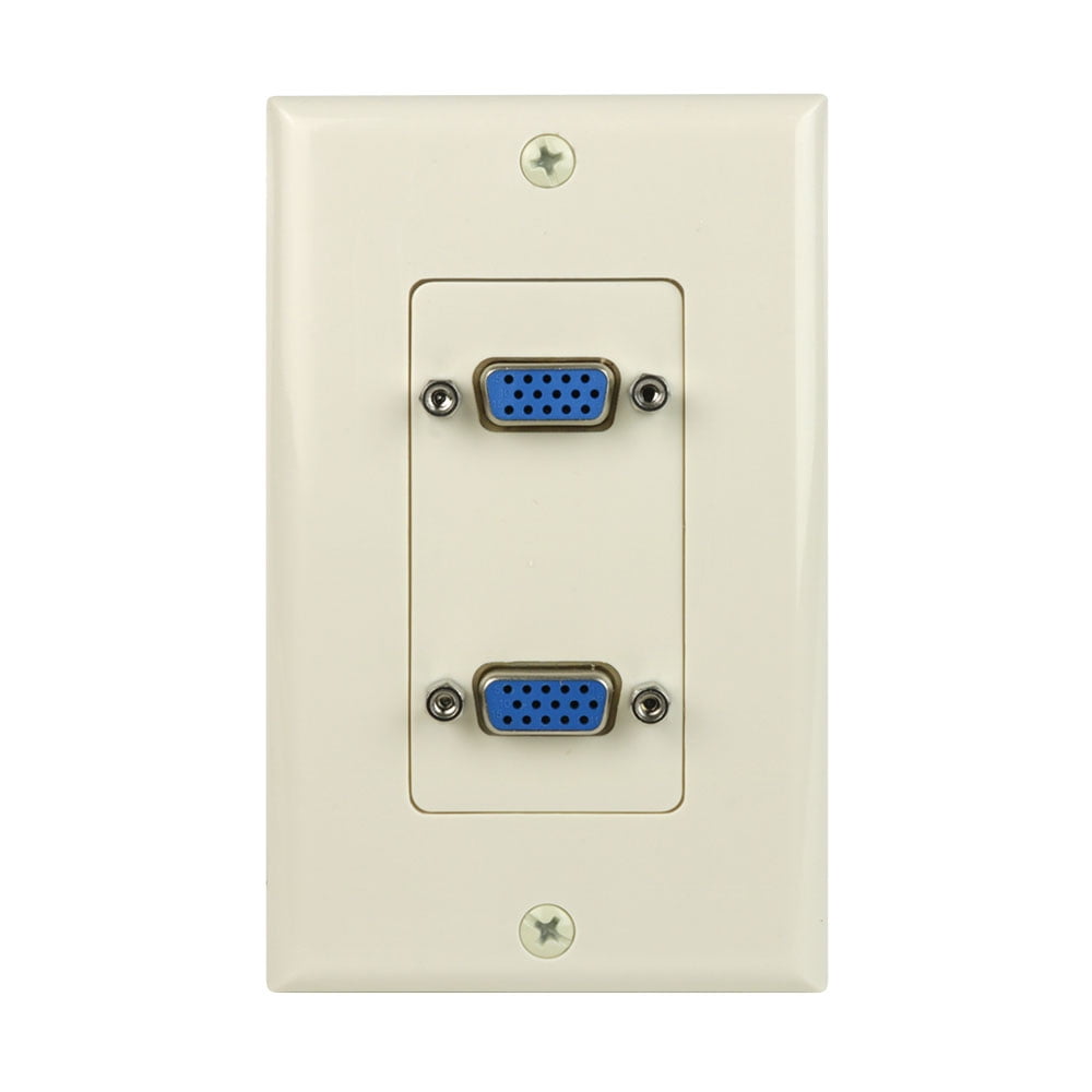 Construct Pro Wall Plate with Dual Female VGA Pass Throughs (Light ...