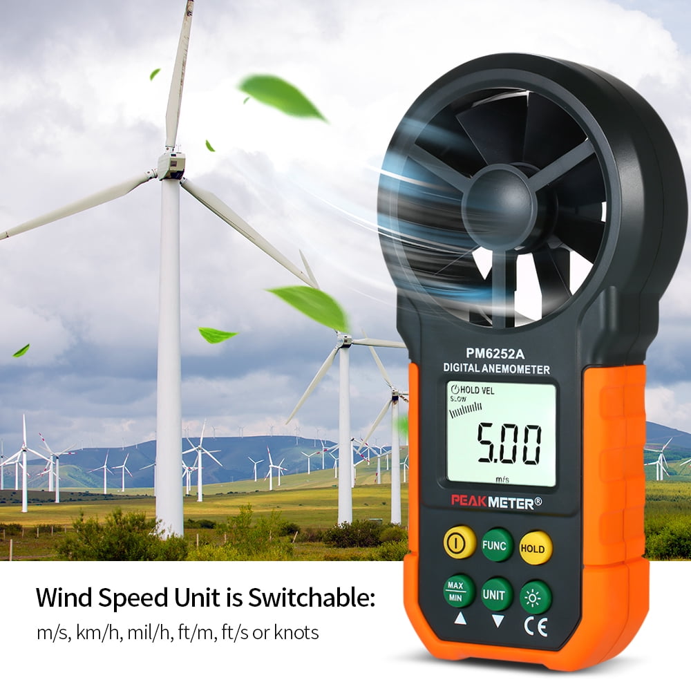 Buy PEAKMETER Handheld Anemometer Portable Wind Speed Meter CFM Meter ...