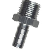 ICT Billet Straight 3/8" NPT Pipe to 3/8" .375" Hose Barb Fitting Bare ...