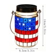 WWV Solar Glass Jar Lantern USA Flag Patriotic Waterproof LED Hanging ...