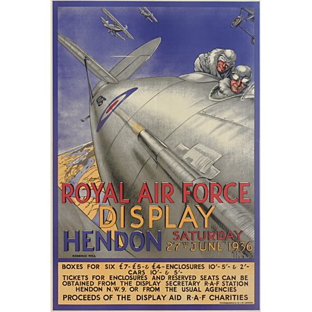 Royal Air Force Display Poster, Hendon Print By ®The Royal Aeronautical ...