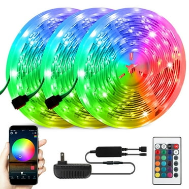 AuraLED Remote-Controlled 6.5’ Trimmable RGB LED Strip Light - Walmart.com