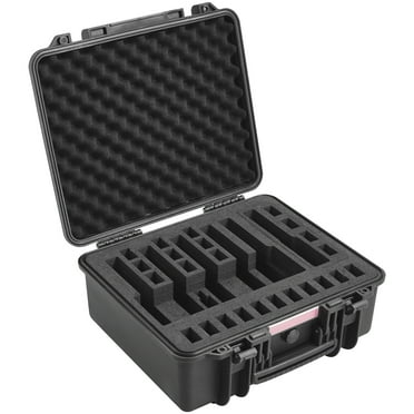 YUONAO Lockable Hard Pistol Case for 6 Handguns with Pre-Cut PU Foam ...
