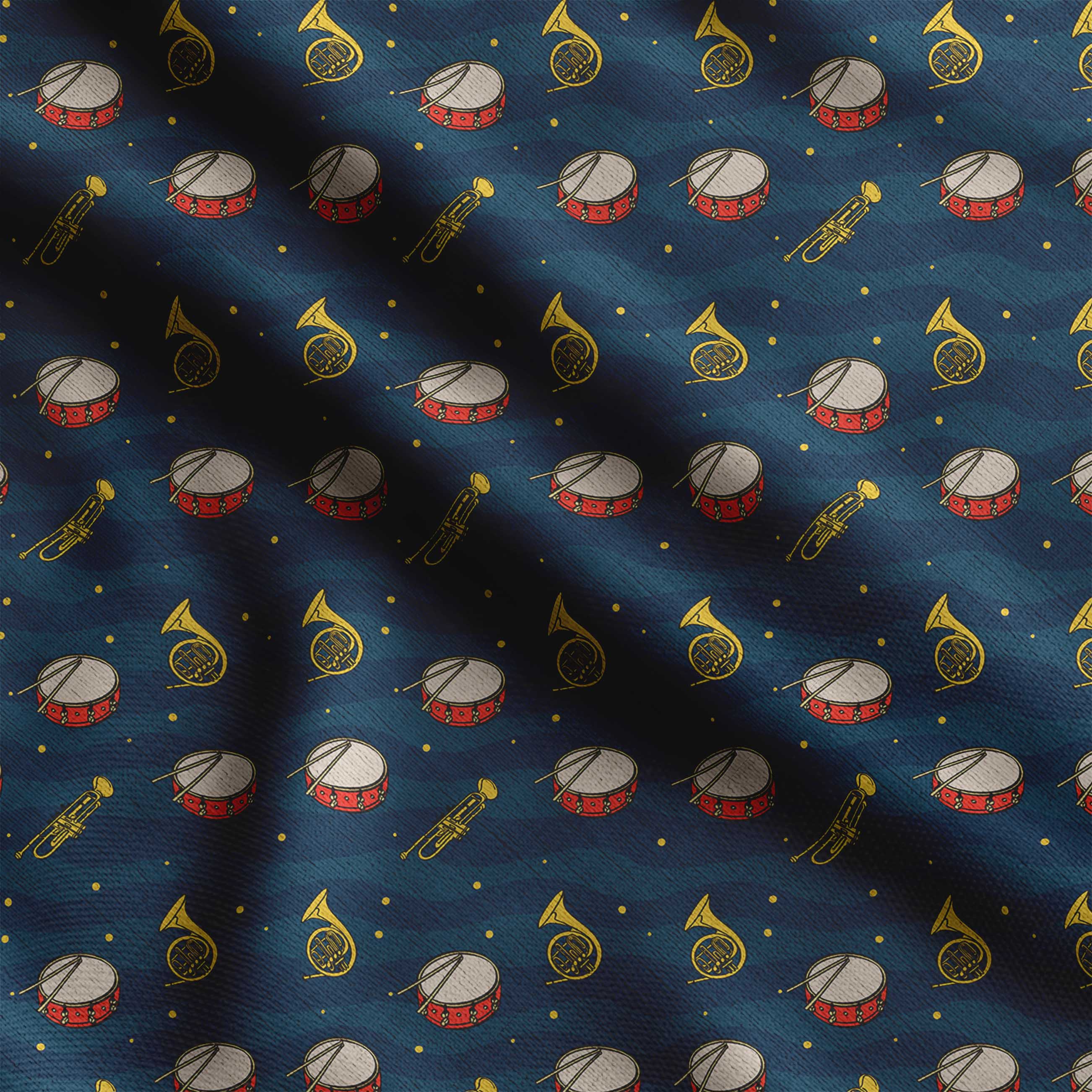 Soimoi Musical Instruments Print,Cotton Cambric, Quilting Fabric Sold ...