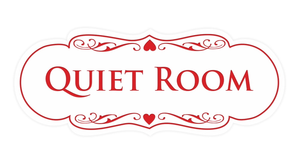 Signs ByLITA Designer Quiet Room Sign (White/Red) - Small - Walmart.com