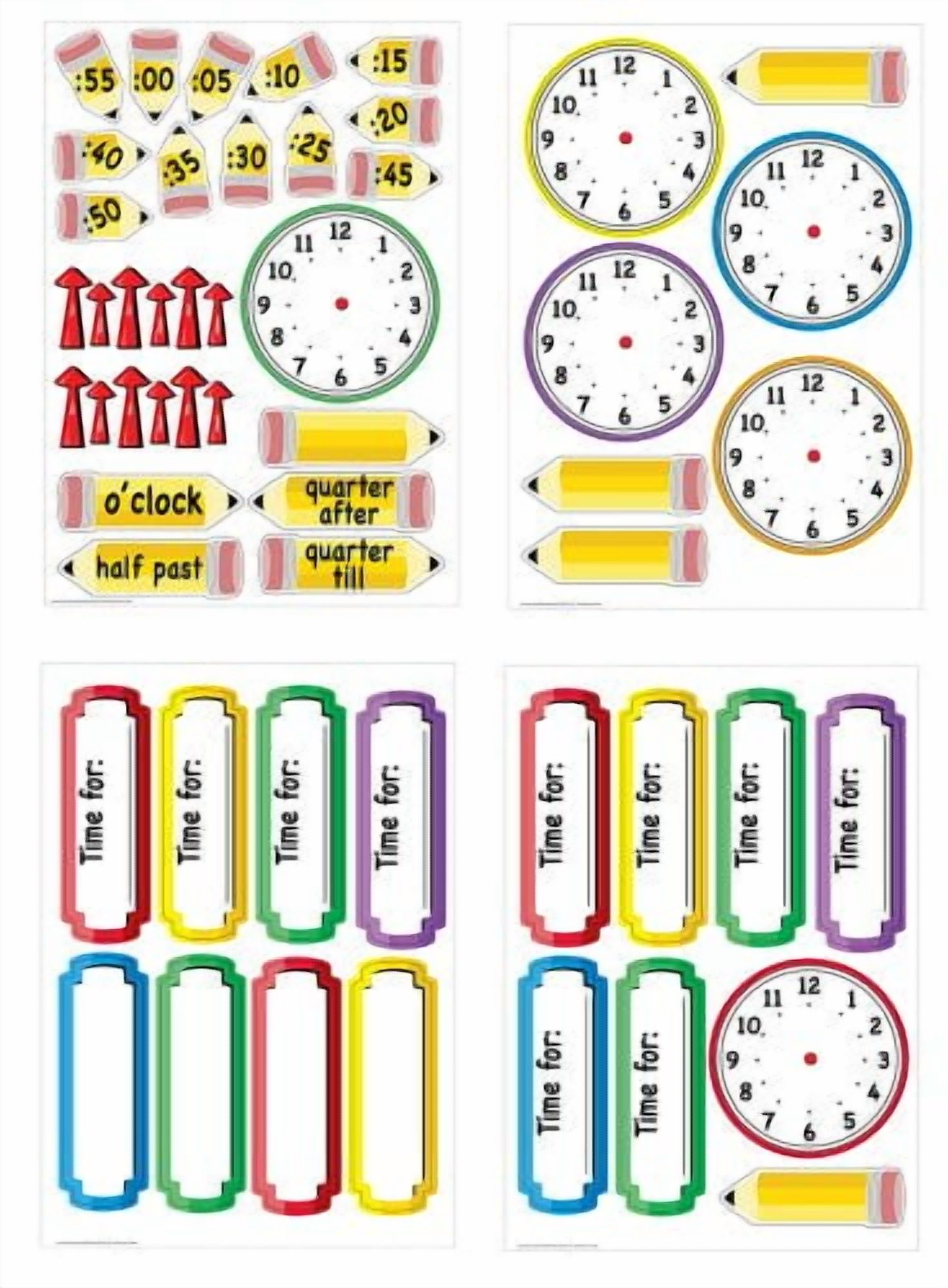 Bulletin Board Set BIZIBAFF Sunflower Telling Time Clock - 38PC ...