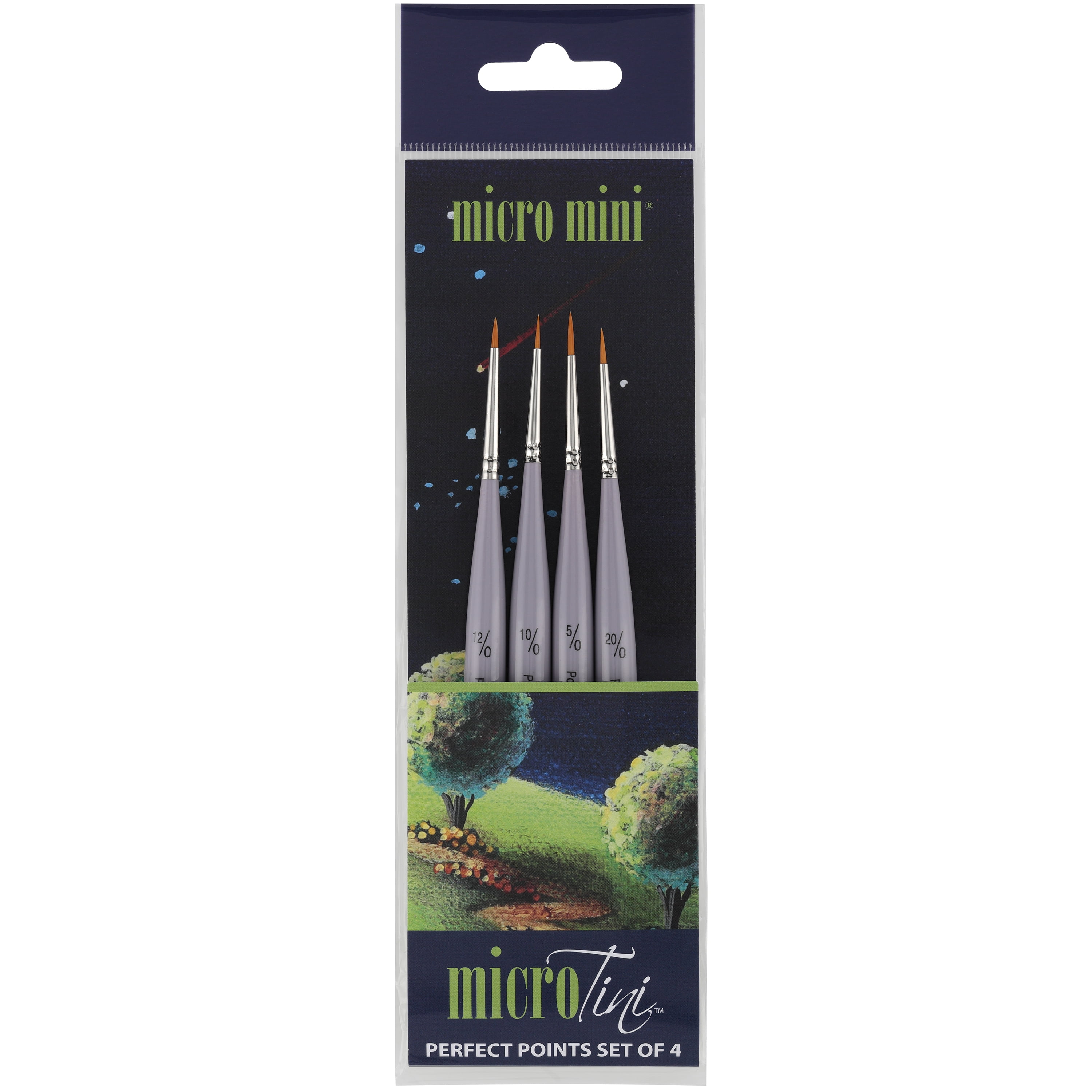 Creative Mark 4 Piece Micro Detail Paint Brush Set, Mini Paintbrushes ...