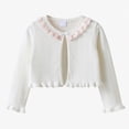 CAUYDY Girls' Long Sleeve Knitted Lace Bolero Cardigan Kids Button ...