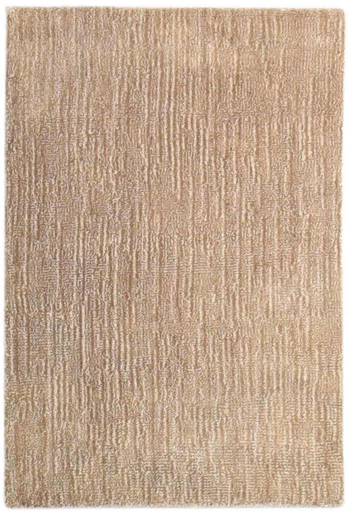 Brown Wool / Jute Rug 2' X 3' Modern Handloom Scandinavian Abstract ...
