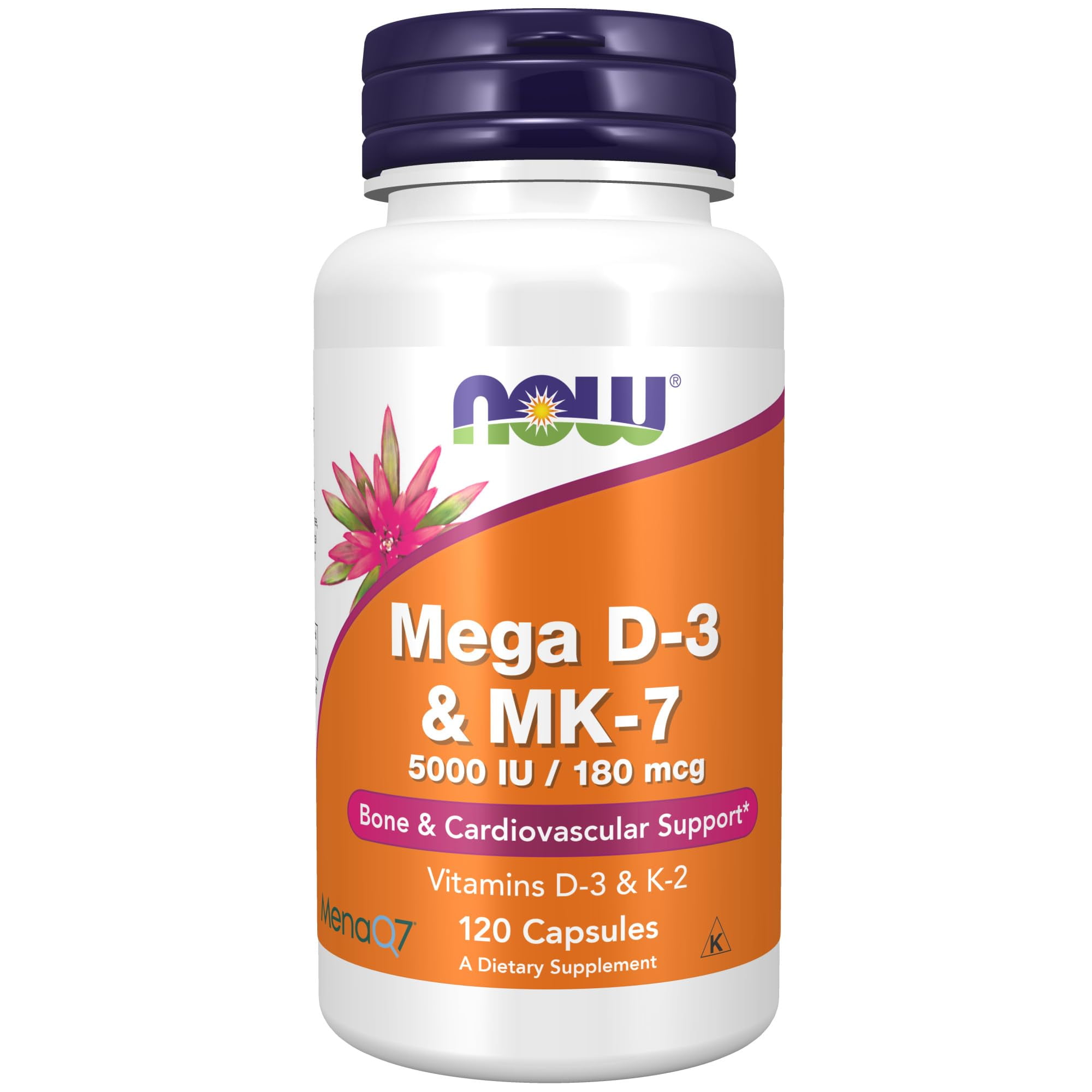 Suplemento NOW Mega D-3 y MK-7 5000 UI/180 mcg 120 cápsulas | Walmart ...
