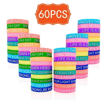 GOGO 12 Pcs Silicone Wristbands for Kids, Rubber Bracelets, School ...
