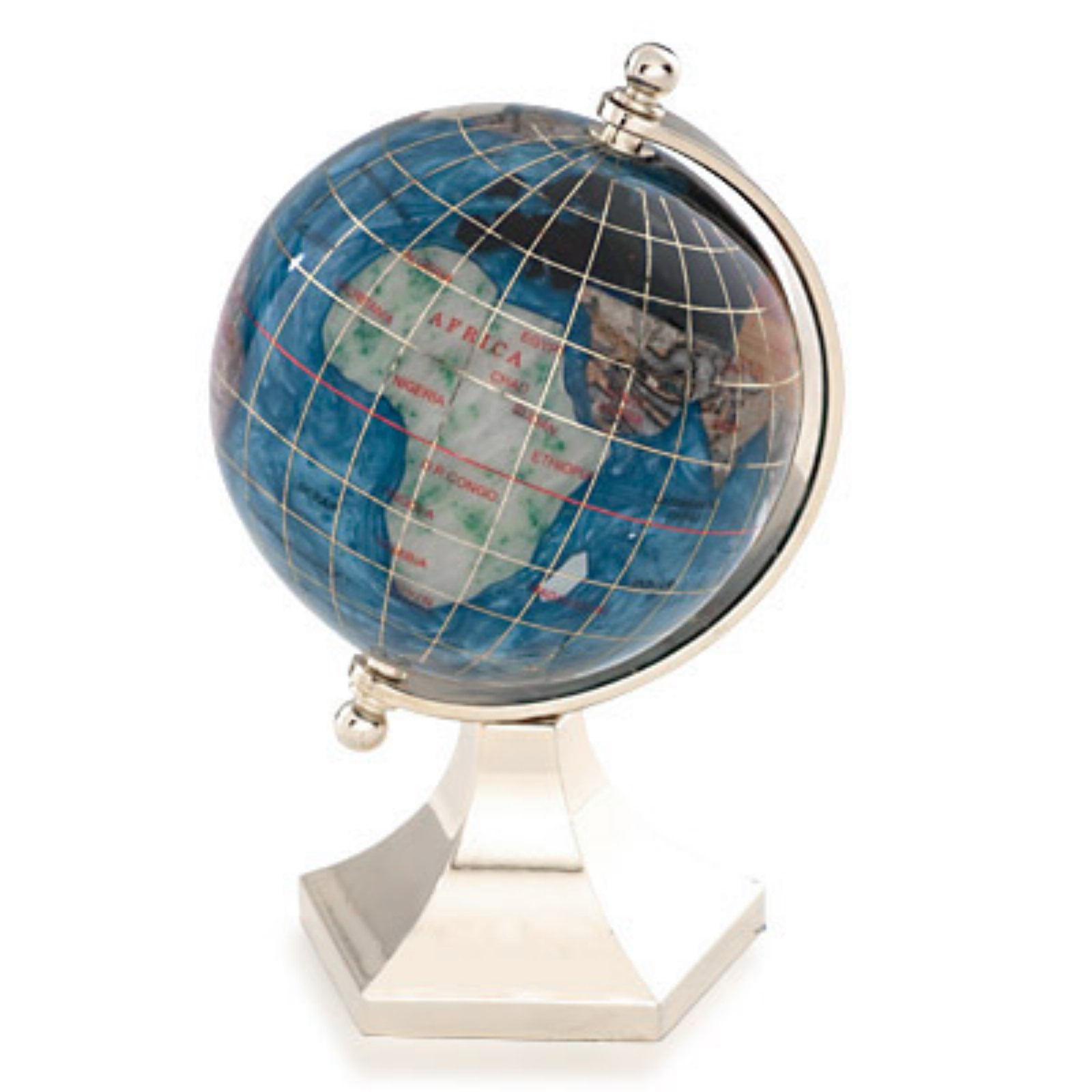 Kalifano Marine Blue 3-in. Gemstone Globe with Contempo Stand - Walmart.com