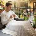 Abstract Art Fleece Throw Blanket Classic Brown Line Gradient Modern ...