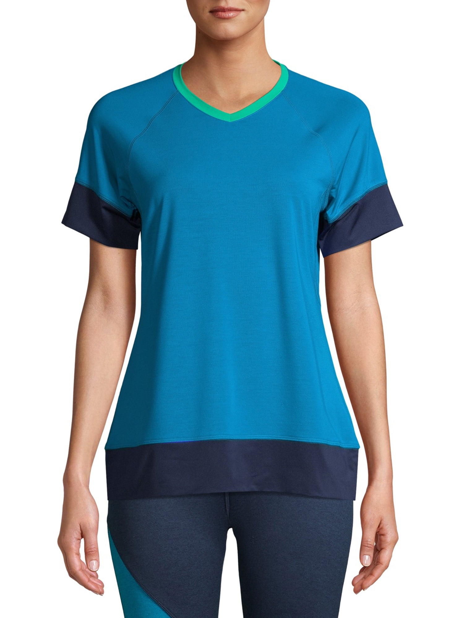Avia Women's Active Colorblock Perforated Tee - Walmart.com