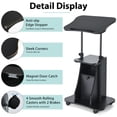 Costway Set of 2 Height Adjustable Standing Desk Mobile Podium w/ Tilt ...