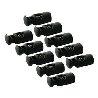 Plastic 2 Holes Scrapbooking Sewing Toggle Buttons Adjustive Lock Black ...