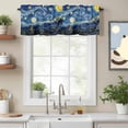 Abstract Blue Starry Sky Valances for Windows Town Tree House Oil ...